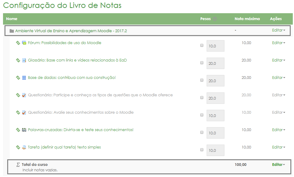 Notas no Moodle - GuiaEaD