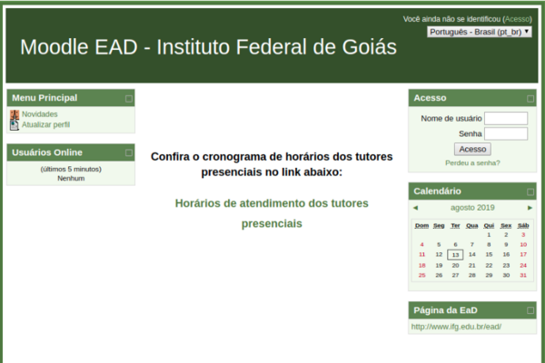 AVEA Moodle no IFG - GuiaEaD